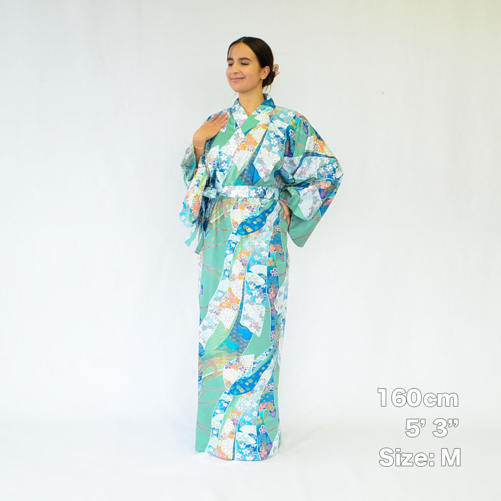 Japanese Kimono Women's Cotton "Ribbon"